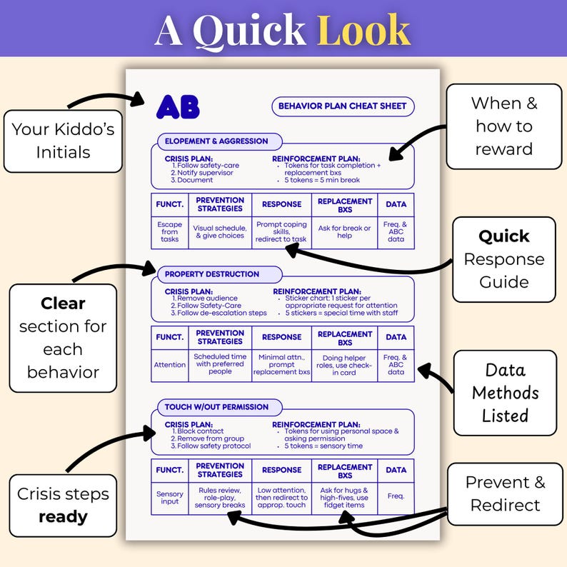 Editable Behavior Intervention Plan Template, Behaviour Management ...