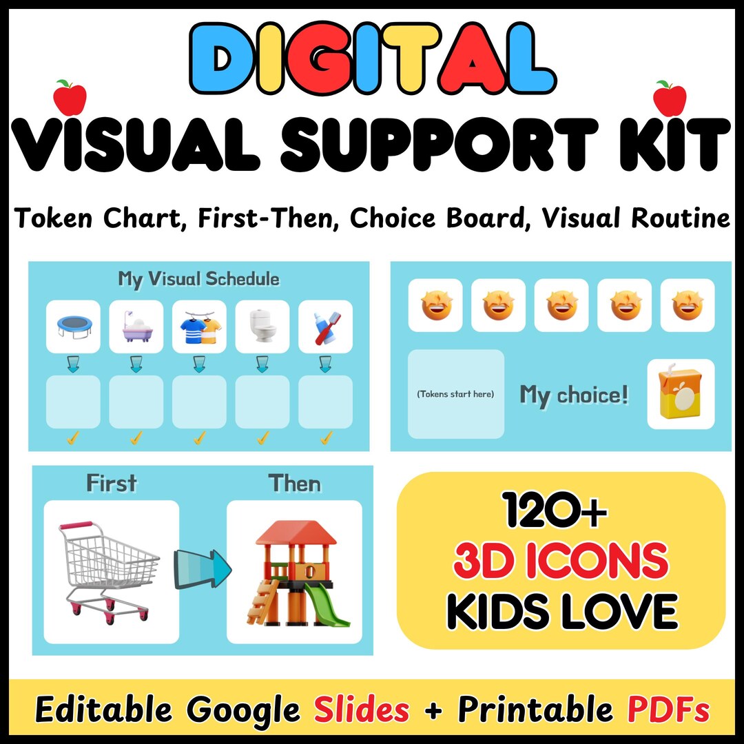 Autism Visual Supports Kit: First-then Board, Token Boards, Visual ...