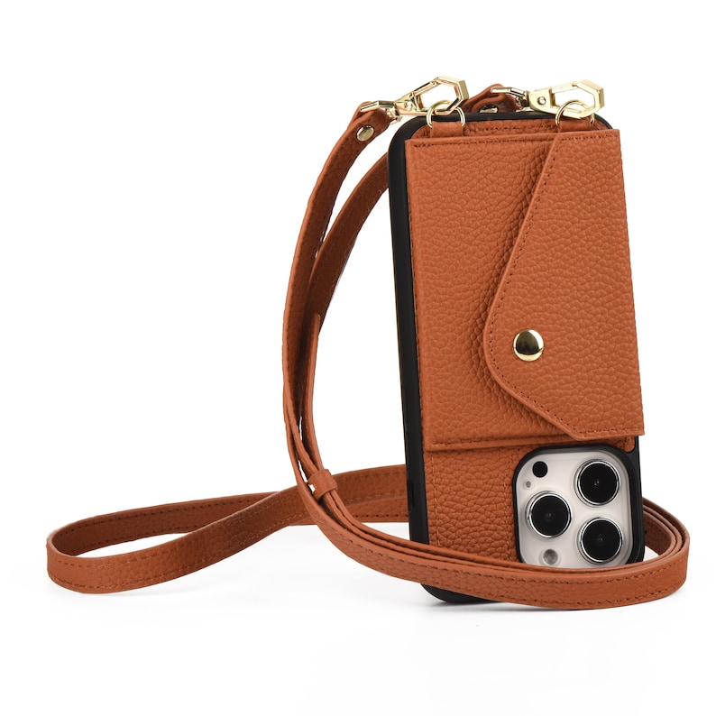 Genuine Leather iPhone Crossbody Wallet Case With Adjustable Strap - Etsy