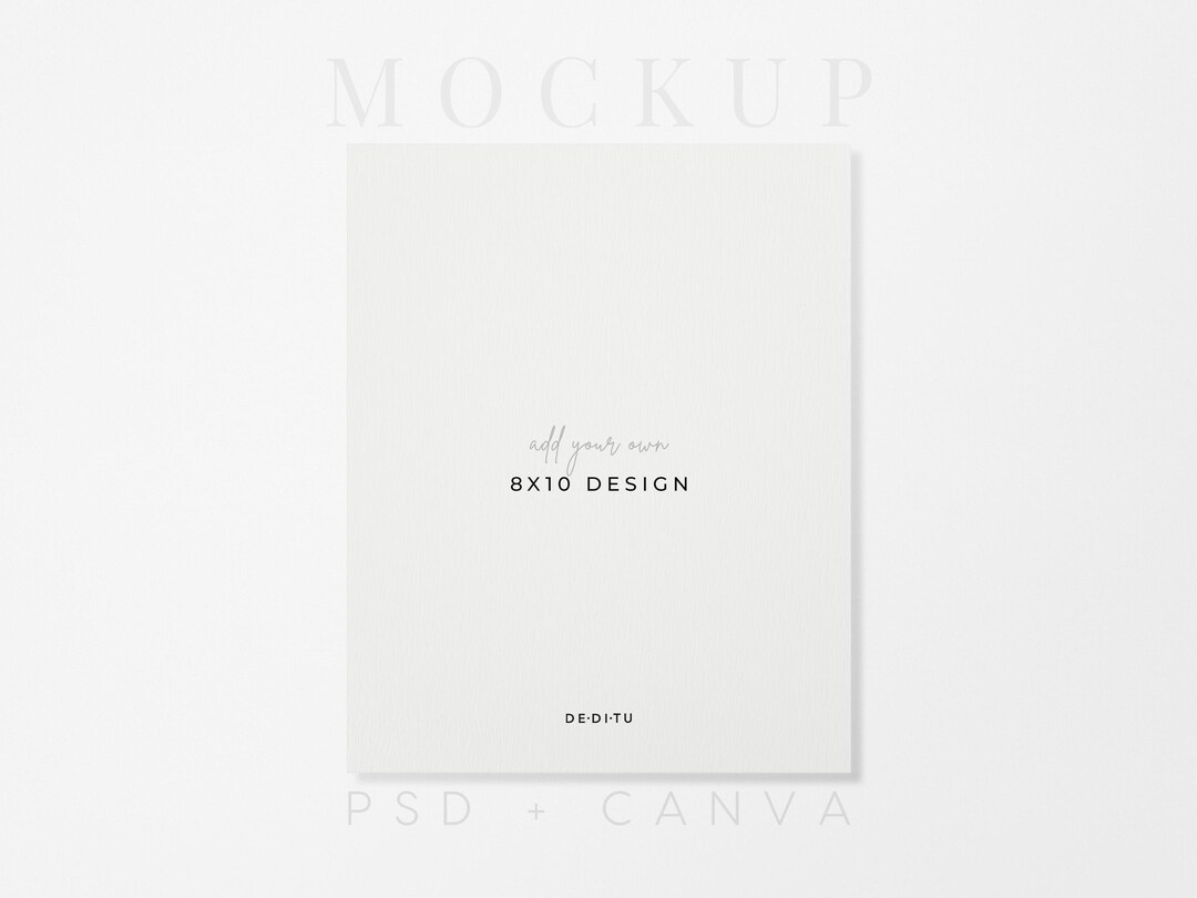 Studio 8x10 Card Mockup – Neutral White | PSD + Canva Presentation With ...