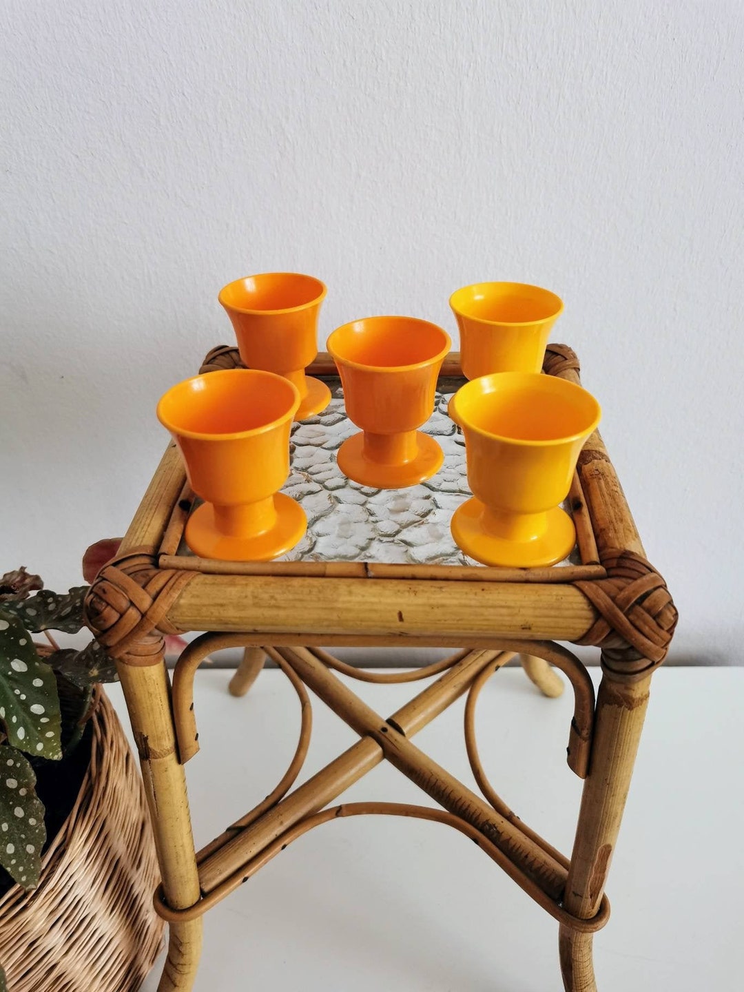 Vintage 5 Plastic Egg Cups From Forse Gnista Sweden, Hippie Style ...
