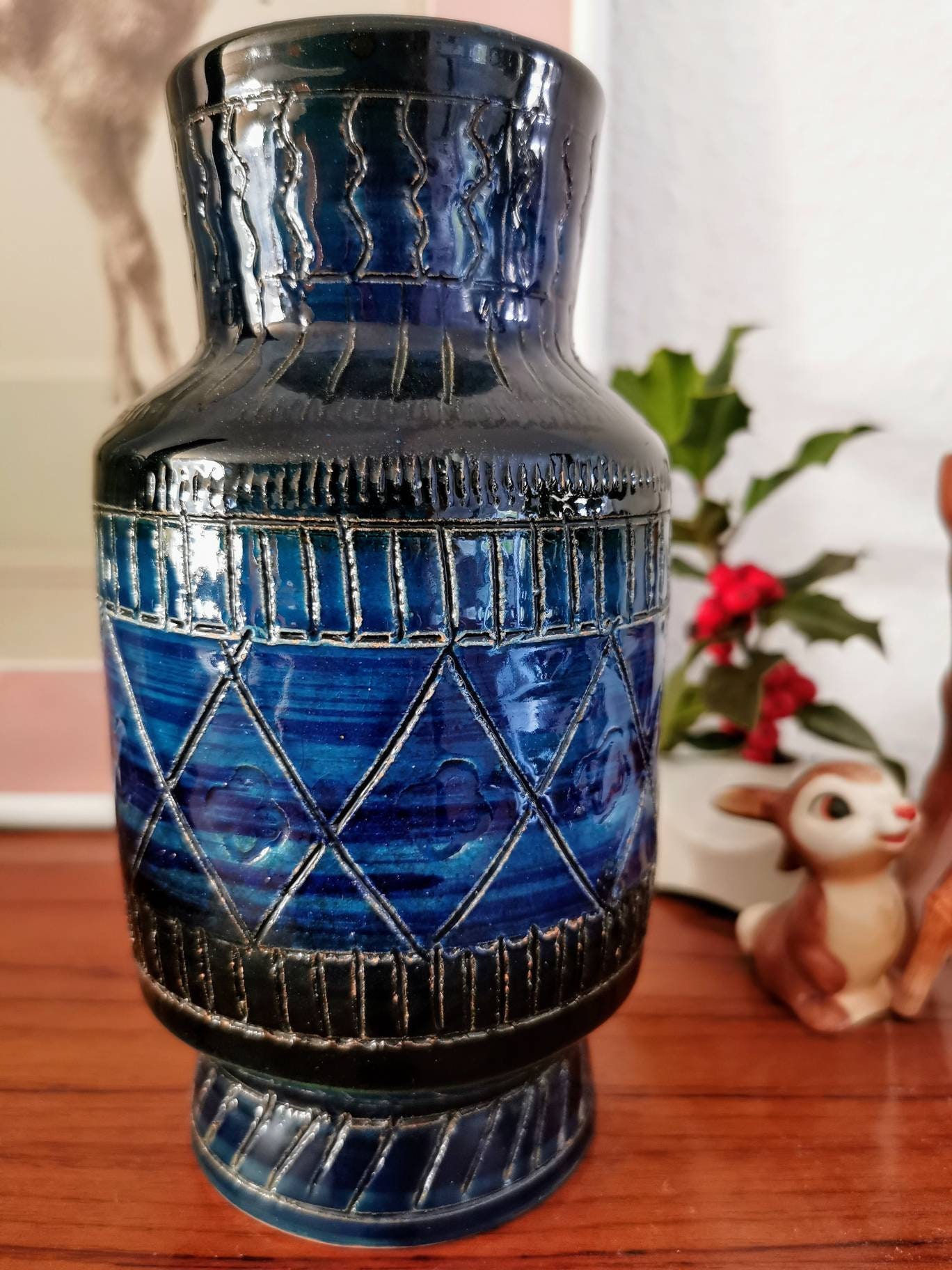 Rare Bitossi Vase in Beautiful Dark Blue Bitossi ItalyRimini | Etsy
