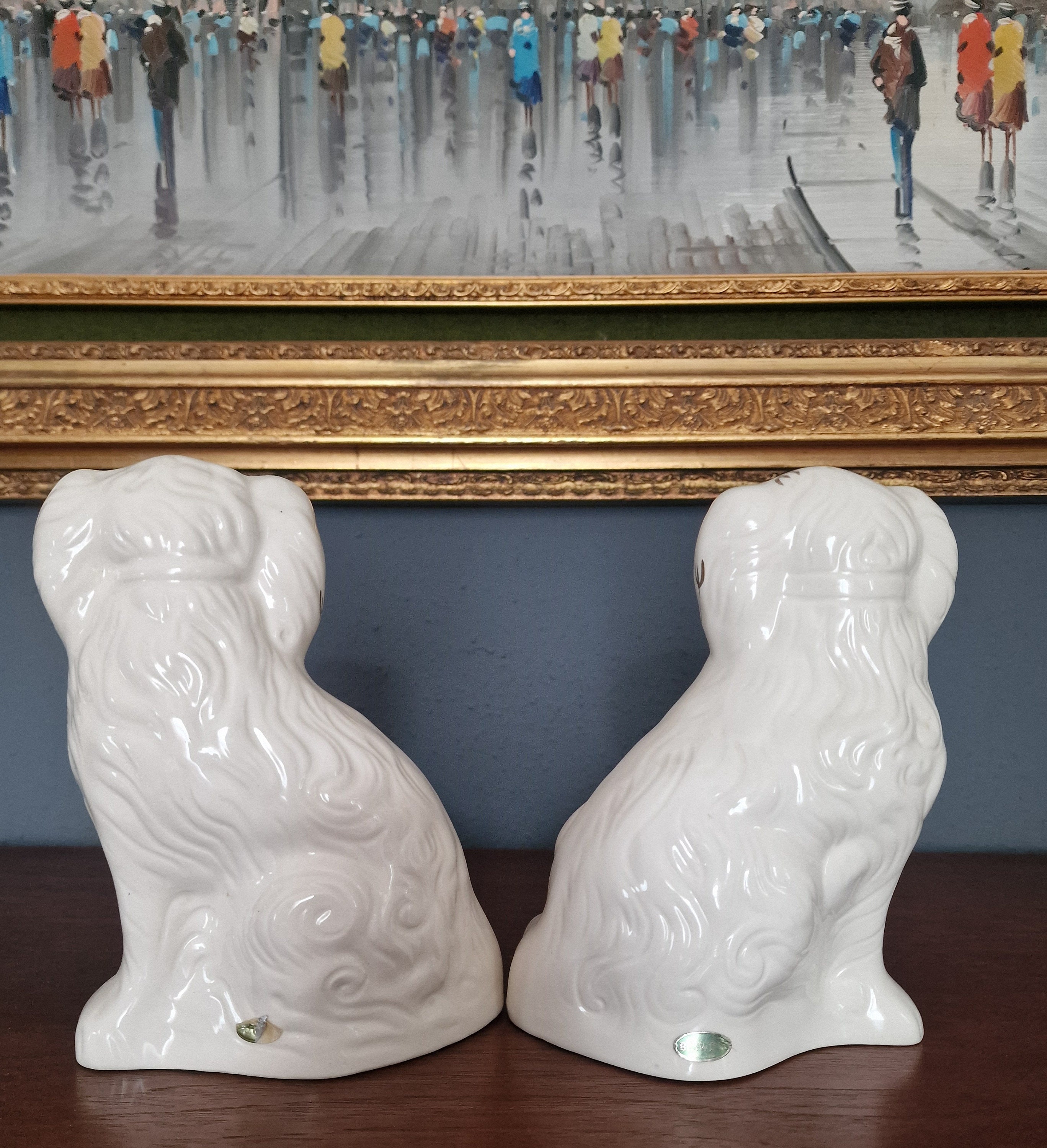 1 Pair of Large Original Vintage Beswick Staffordshire Dogs, Cavalier ...