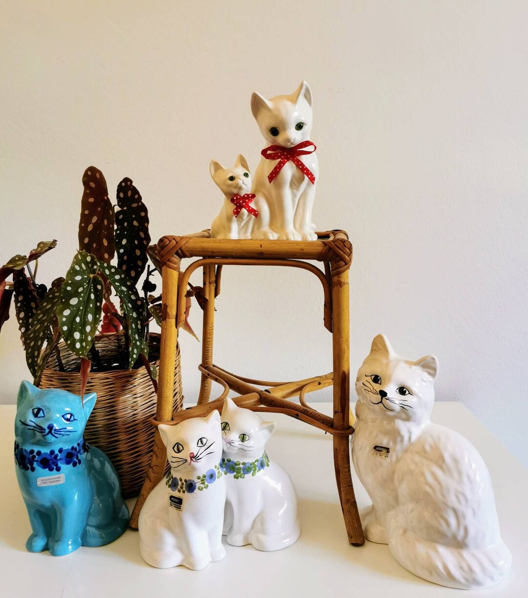 Ceramic Cats, Guldkroken HJO Sweden Hand Painted Vintage 1960s, Ceramic ...