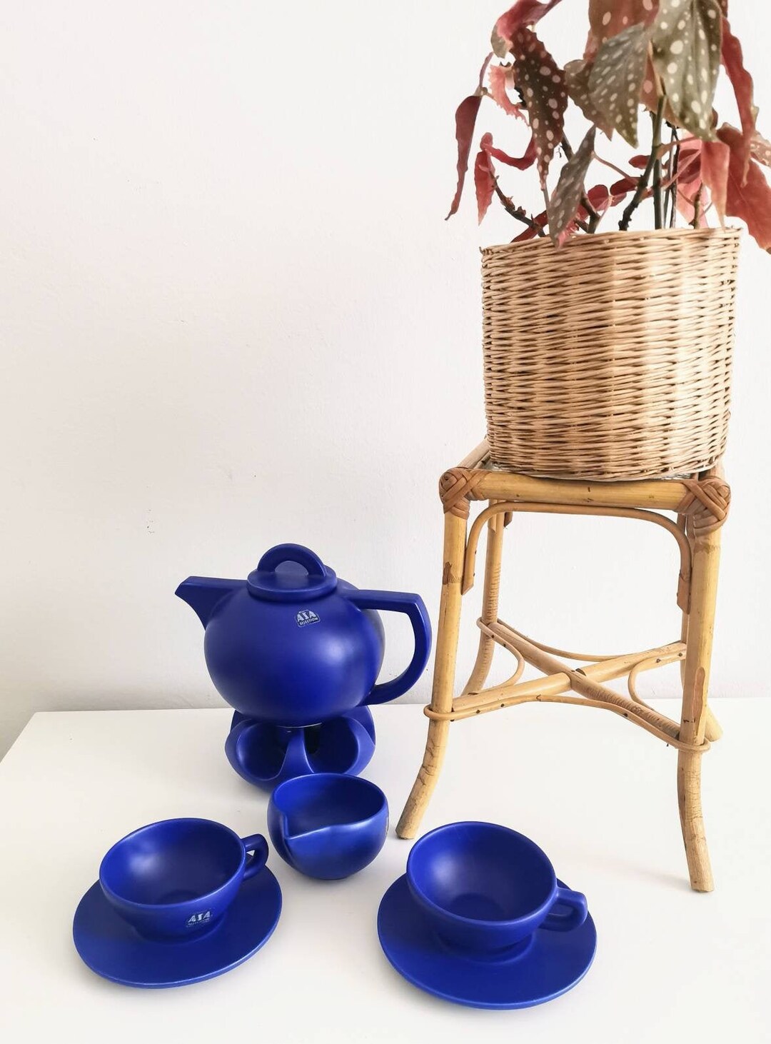 Vintage Tea Service ASA Selection 80s in Royal Blue 15 Pcs. Post Modern ...
