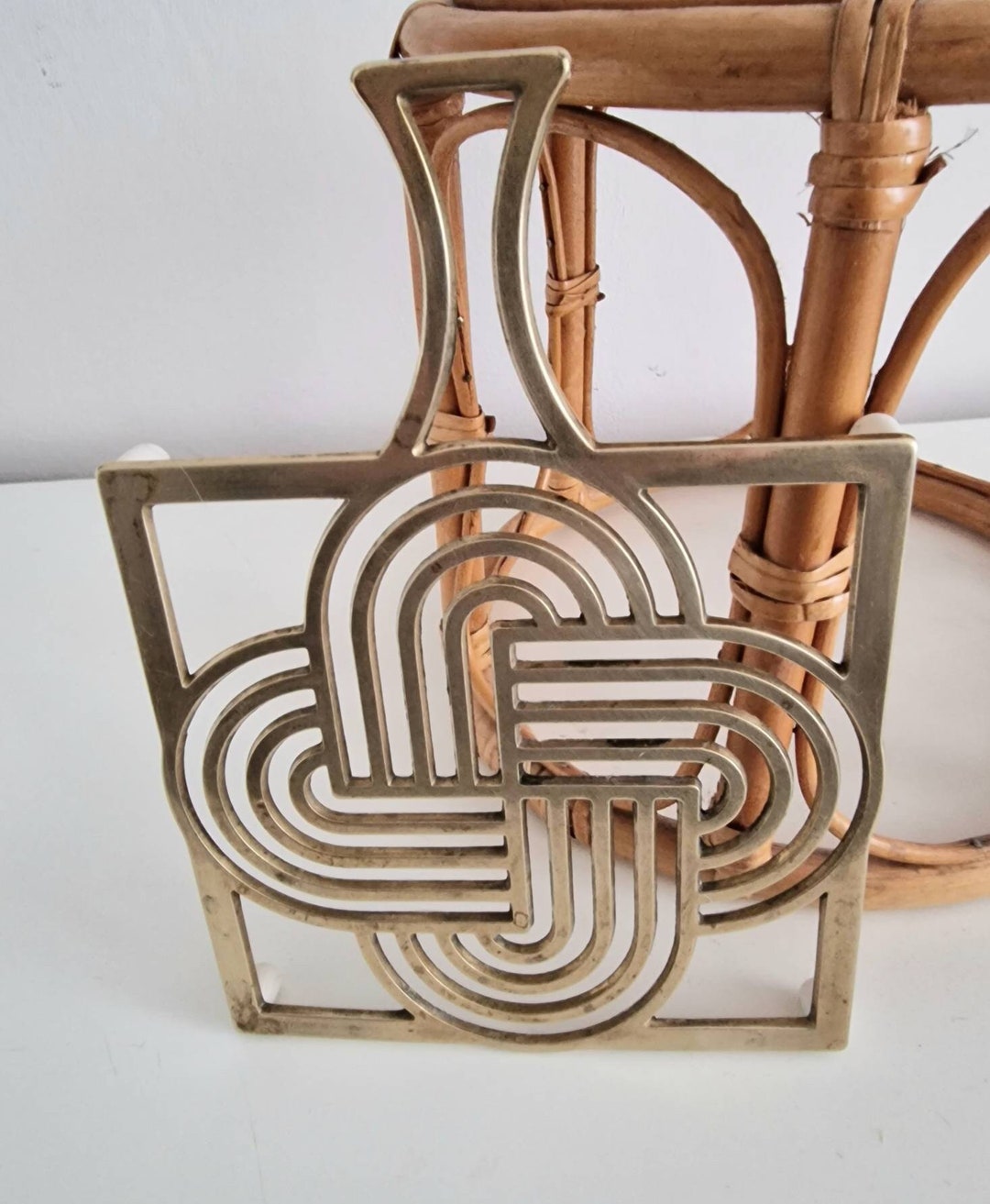 Rare Bauhaus Pot Coaster Made of Brass, Art Deco Coaster Made of Brass ...