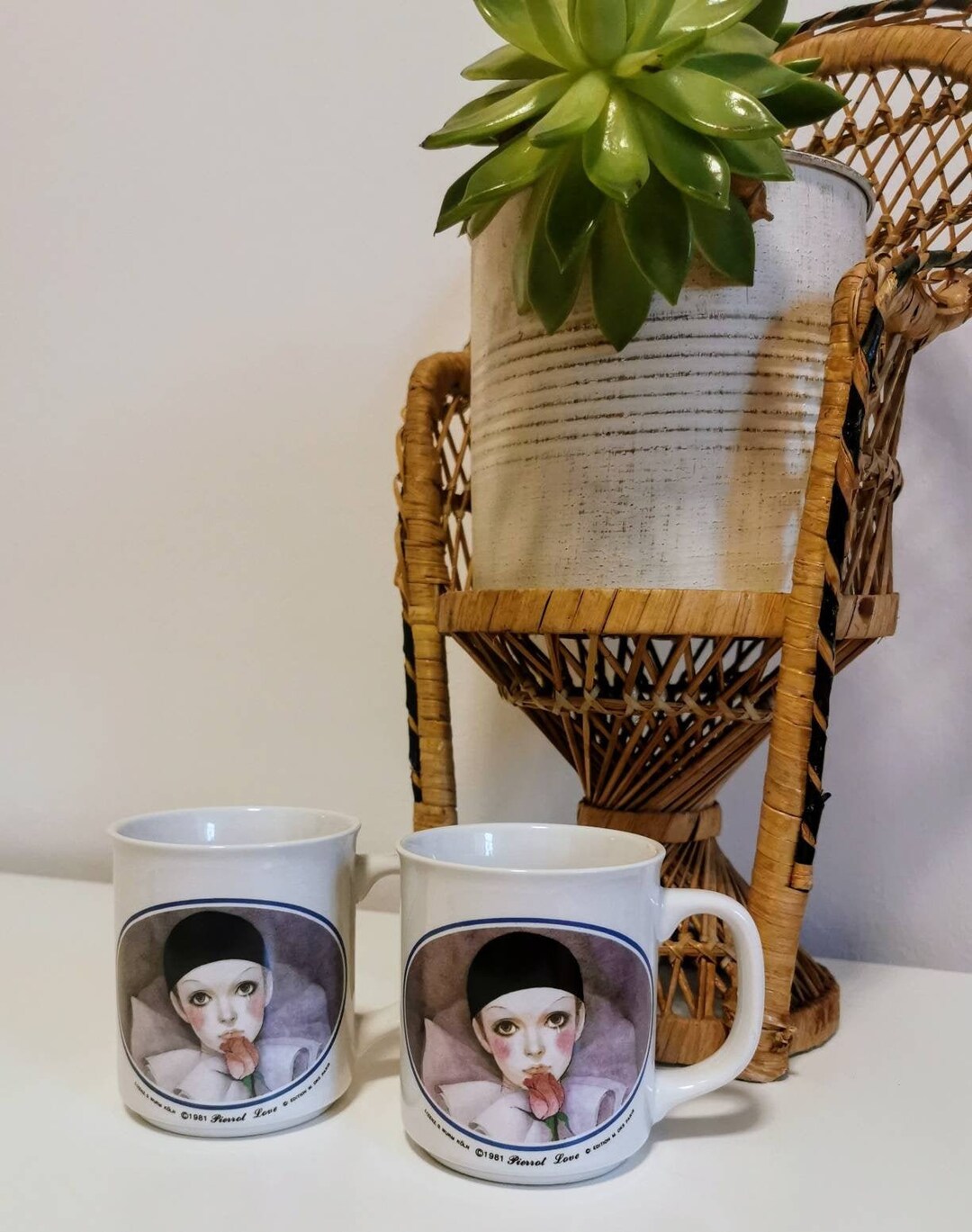 Pierrot Love Vintage Mira Fujita, Coffee Mug With Harlequin 1980s ...