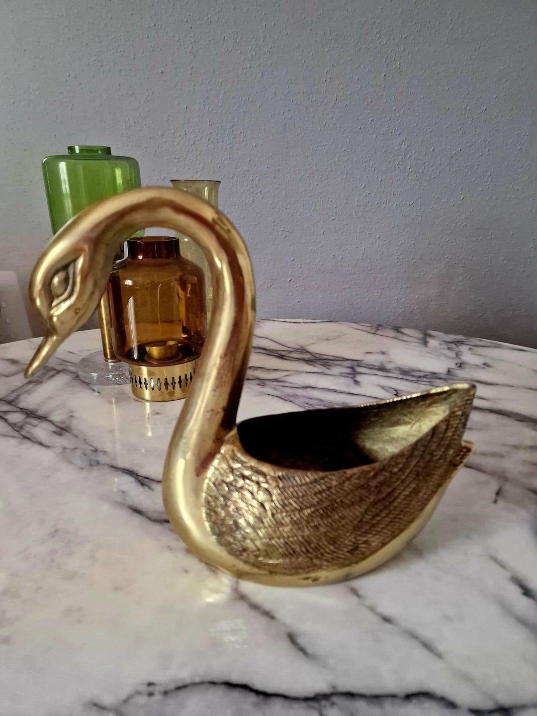 Beautiful Large Brass Swan Planter, Plant Pot Swan - Etsy