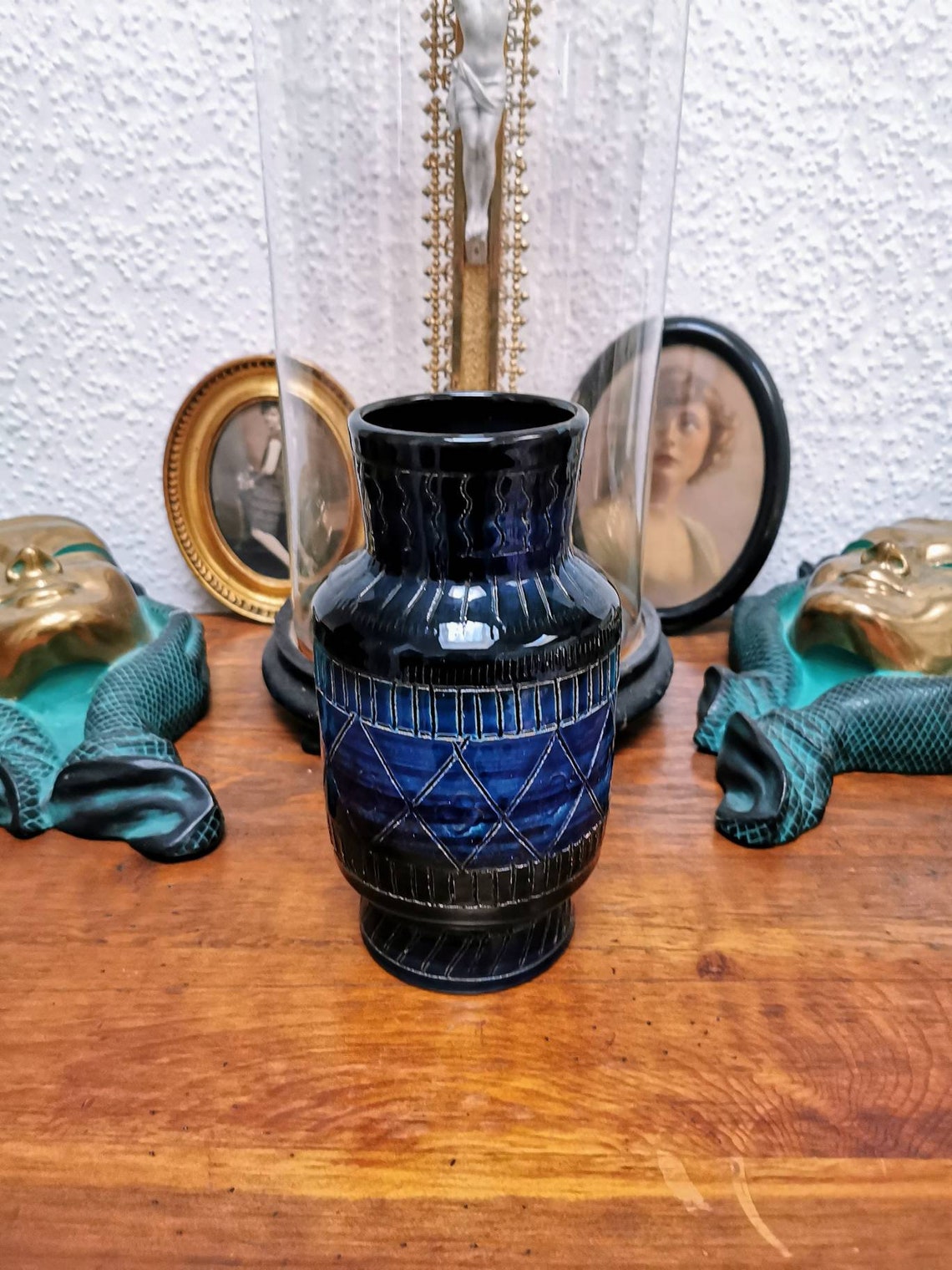 Rare Bitossi Vase in Beautiful Dark Blue Bitossi ItalyRimini | Etsy