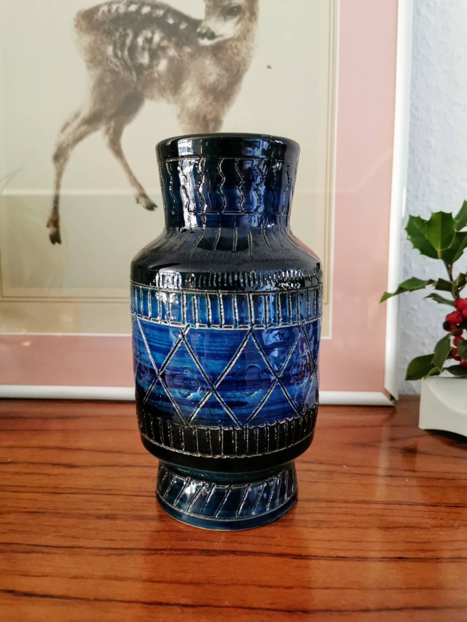 Rare Bitossi Vase in Beautiful Dark Blue Bitossi ItalyRimini | Etsy