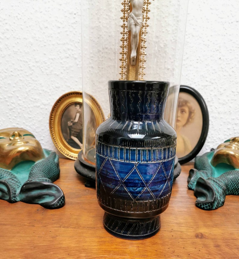 Rare Bitossi Vase in Beautiful Dark Blue Bitossi ItalyRimini | Etsy