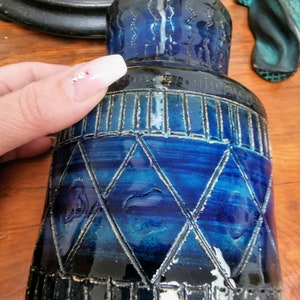 Rare Bitossi Vase in Beautiful Dark Blue Bitossi Italy - Etsy