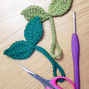 Crochet Leaf Sprout PATTERN ONLY, Headphones Accessory, Bookmark ...