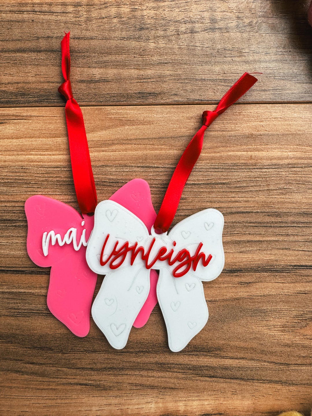 Bow Valentine Name Tag, Bow Name Tag, 3D Valentines Bag Tag, Galentines ...