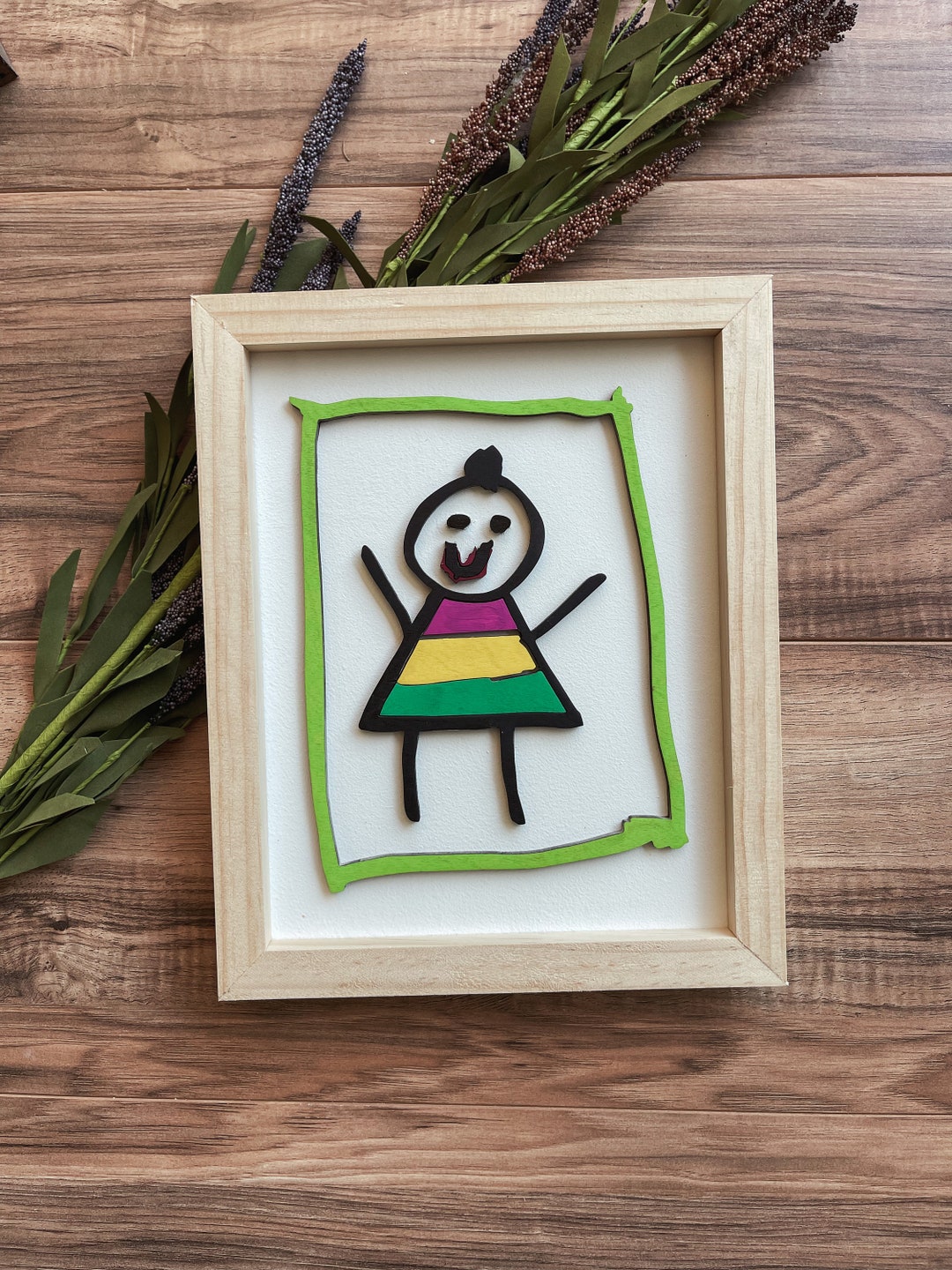 3D Handwriting Sign, Custom Handwritten Wooden Sign, Kid Self Portrait ...