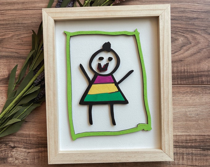 3D Handwriting Sign, Custom Handwritten Wooden Sign, Kid Self Portrait ...