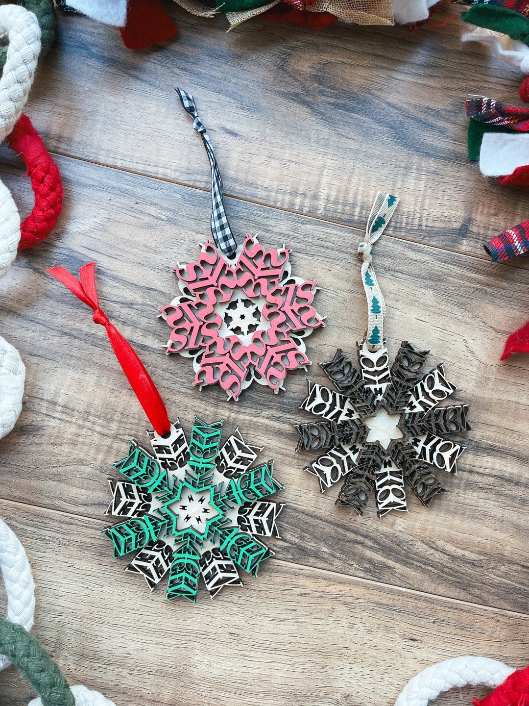 Custom Name Snowflake Ornament, Name Snowflake, Personalized Christmas ...