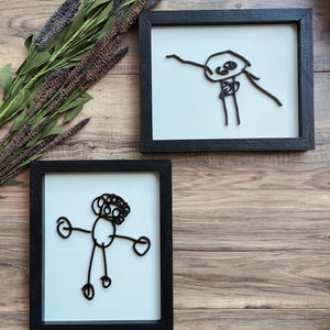 3D Handwriting Sign, Custom Handwritten Wooden Sign, Kid Self Portrait ...