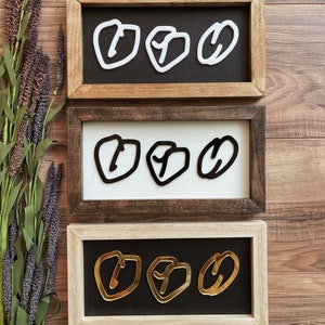 3D Handwriting Sign, Custom Handwritten Wooden Sign, Hearts, Family ...