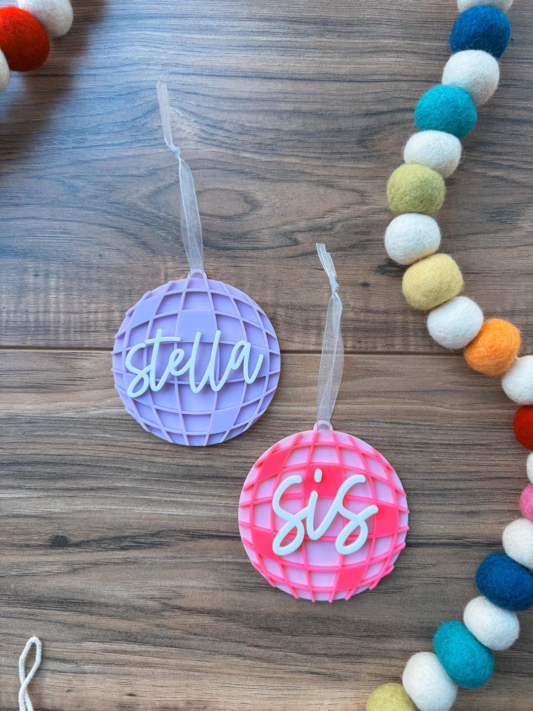 Disco Ball Name Tag, Valentine Bag Tag, Personalized Valentine Name ...