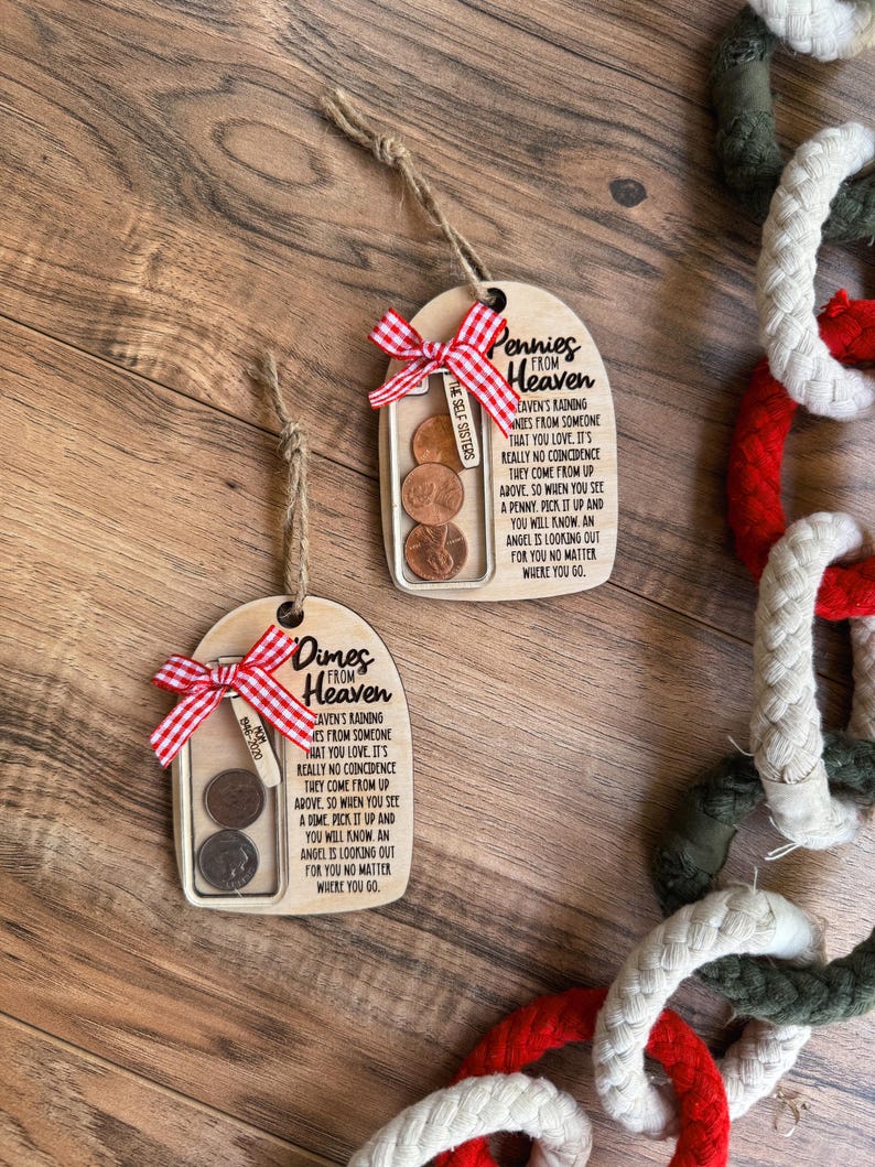 Dimes From Heaven Christmas Ornament, 3D Dime Jar Ornament, Memorial ...