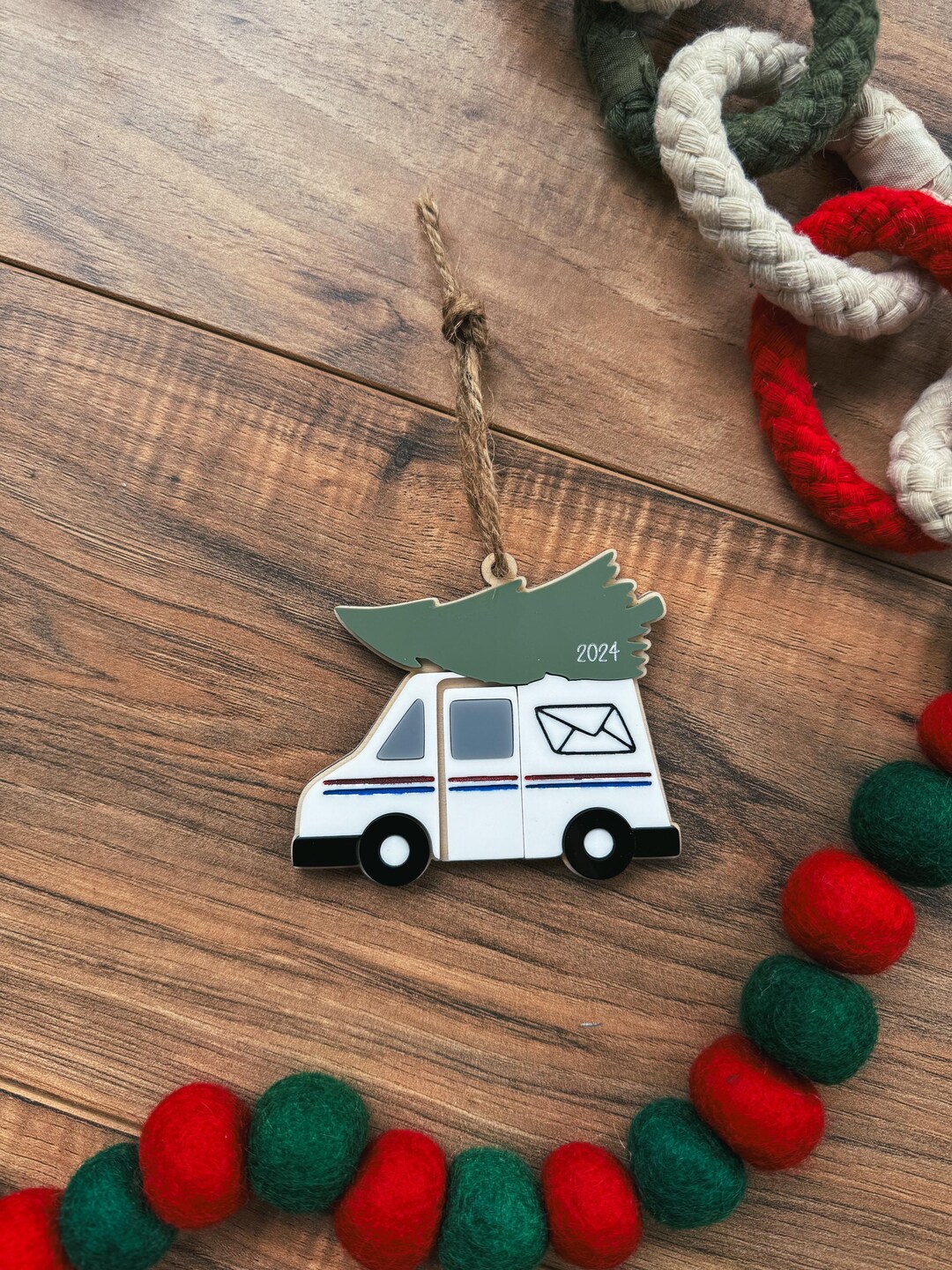 Custom Mail Truck Ornament, Post Office Ornament, Mailman Gift, USPS ...