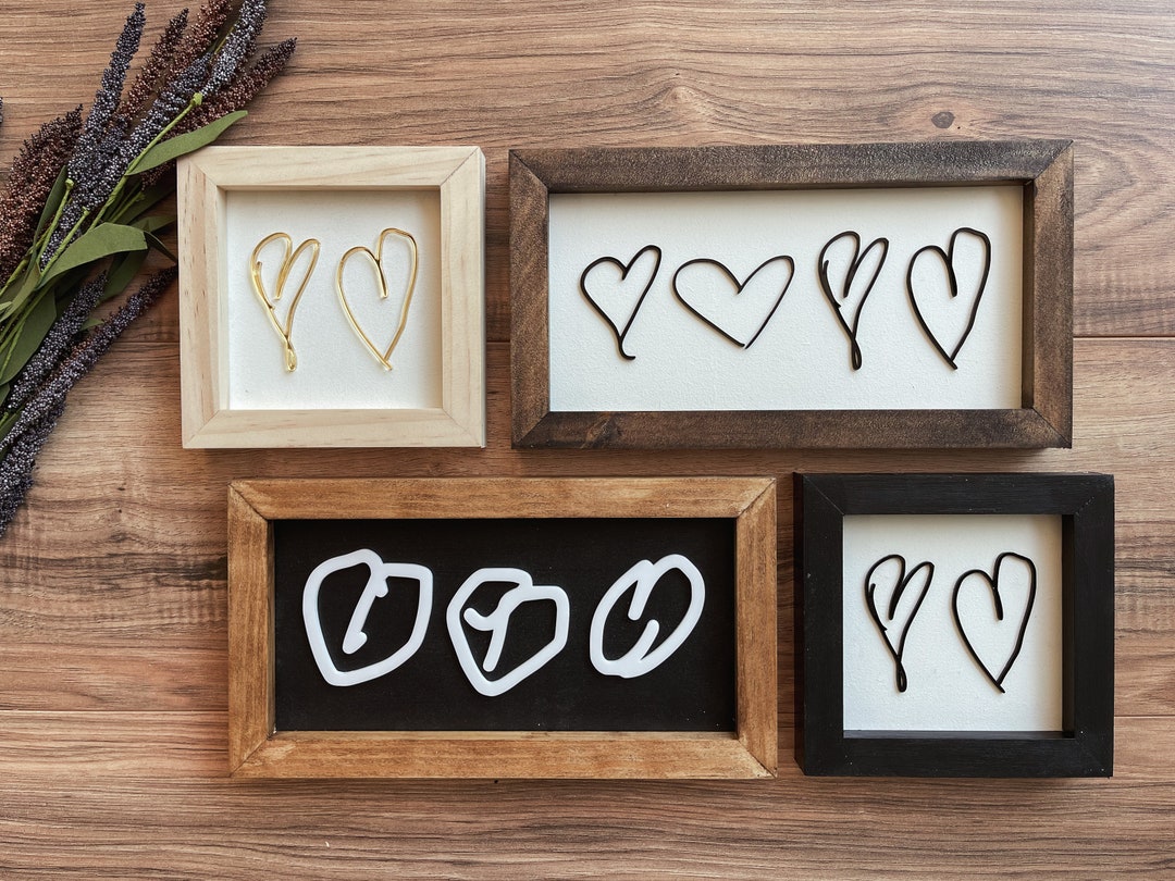 3D Handwriting Sign, Custom Handwritten Wooden Sign, Hearts, Family ...