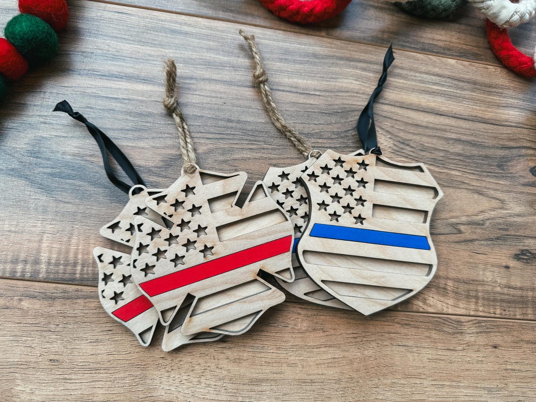 First Responder Christmas Ornament, Police Badge, Fire Badge ...