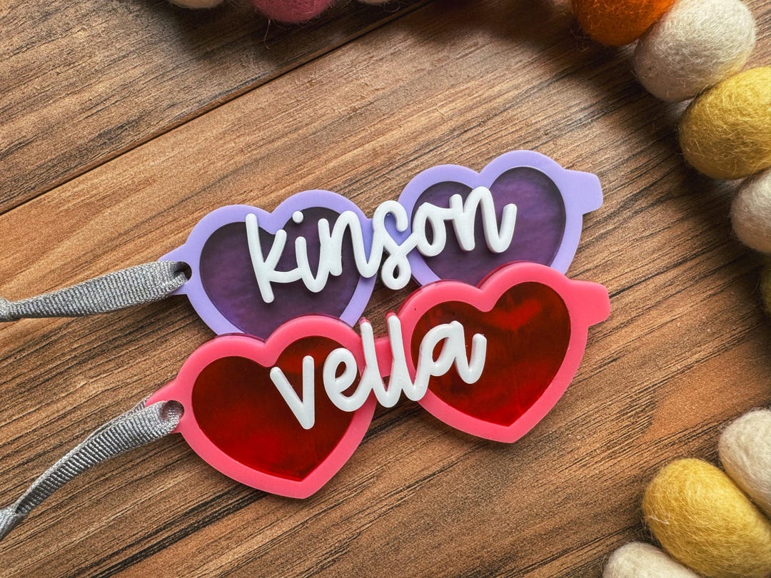 Valentine Name Tag, Glasses Name Tag, Valentine Glasses, Valentine Bag ...