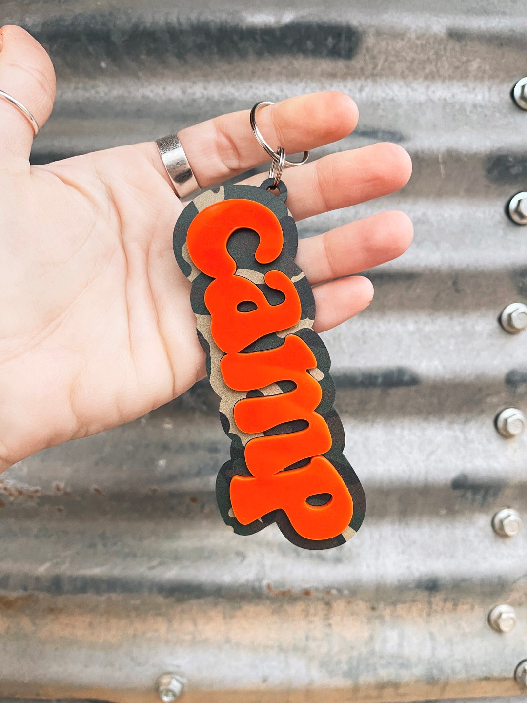Camo Backpack Name Tag, Book Bag Tag, Personalized Acrylic Keychain, 3D ...