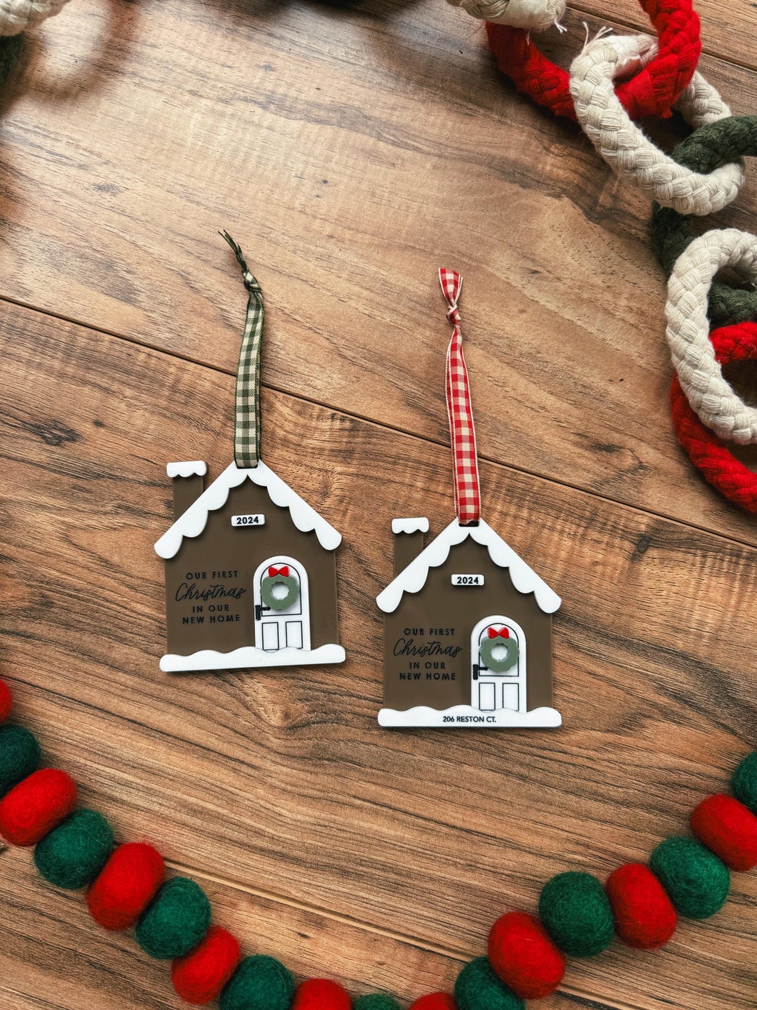 Personalized Gingerbread House Christmas Ornament, Family Home Ornament ...