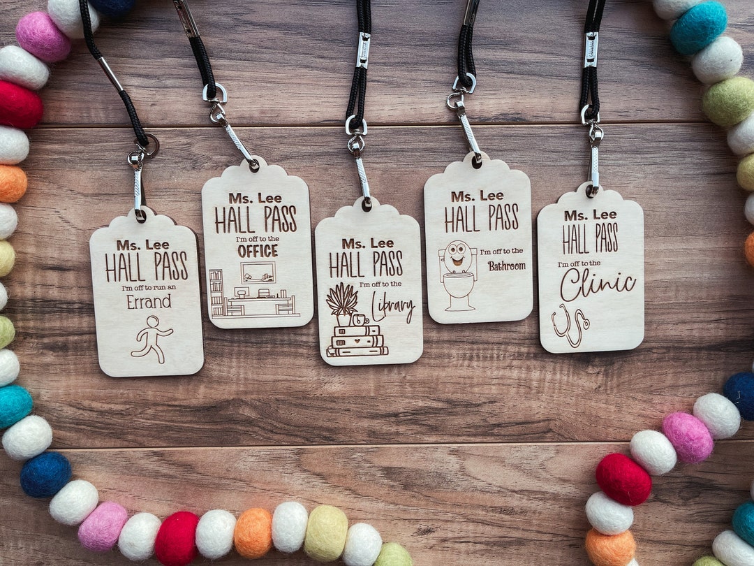 Personalized Hall Pass, Wooden Hall Pass, Teacher, School Pass ...