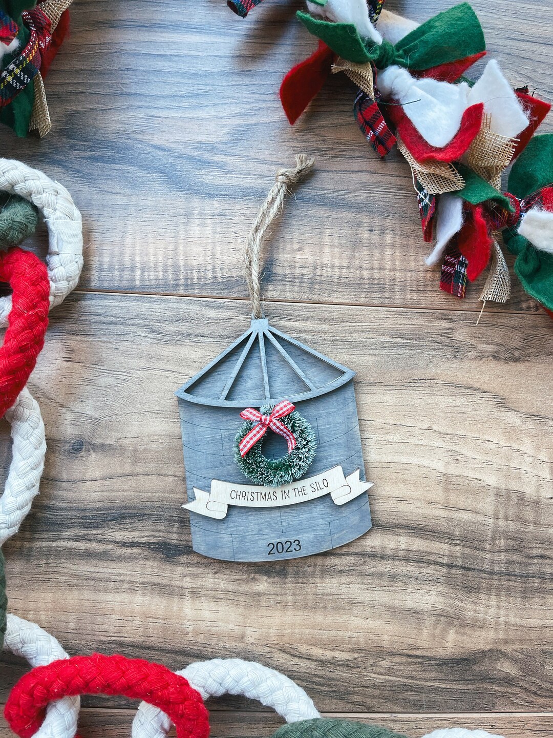 Silo Christmas Ornament, Personalized Wooden Silo Ornament, Custom ...