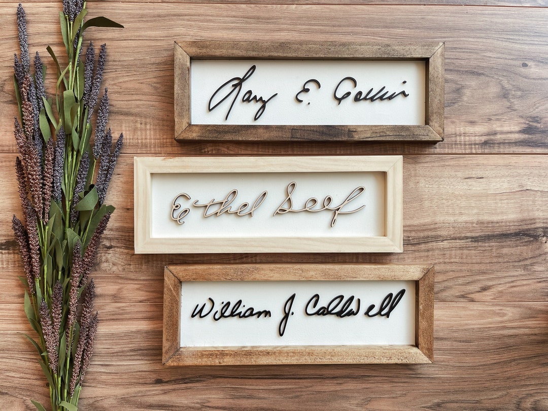 3D Handwriting Sign, Custom Handwritten Wooden Sign, Signature ...