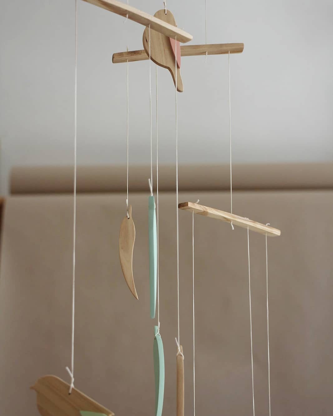 Handmade wooden mobile
