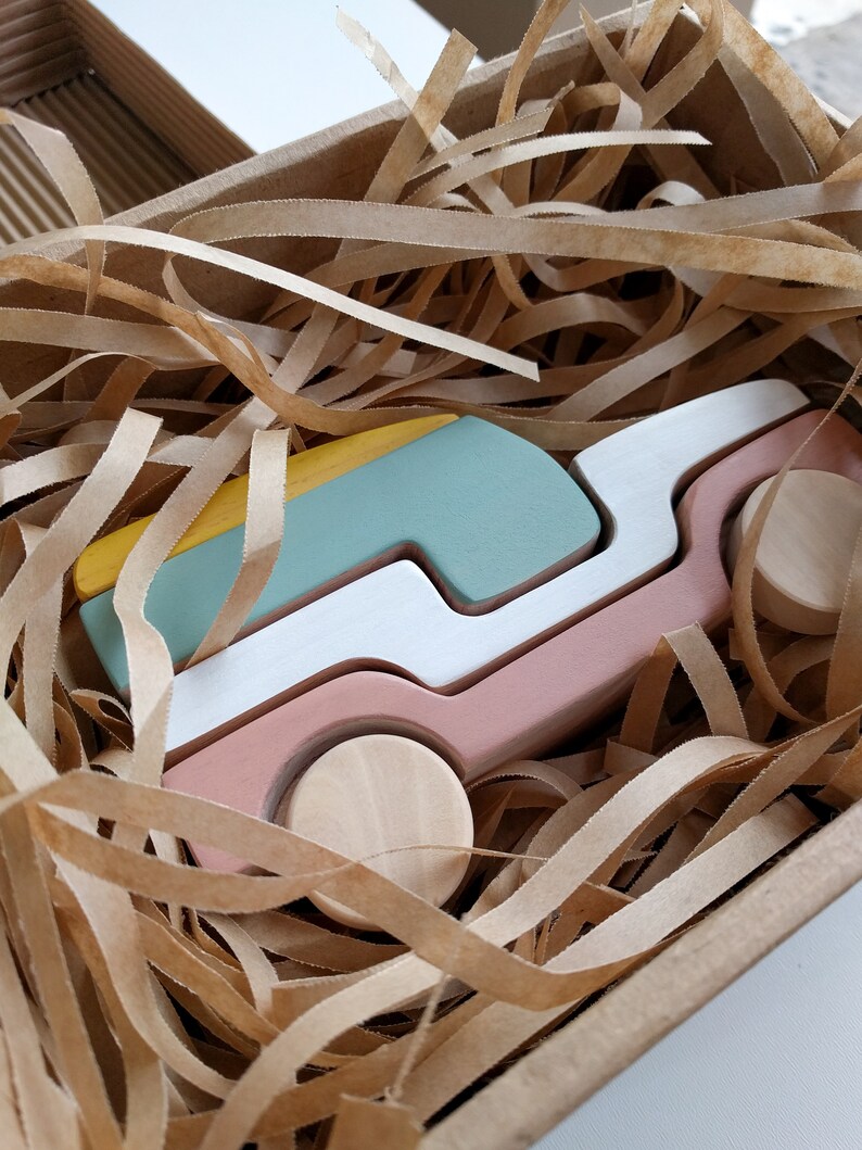 Stacking toy wooden toy handmade car jeeptoddlers toy | Etsy