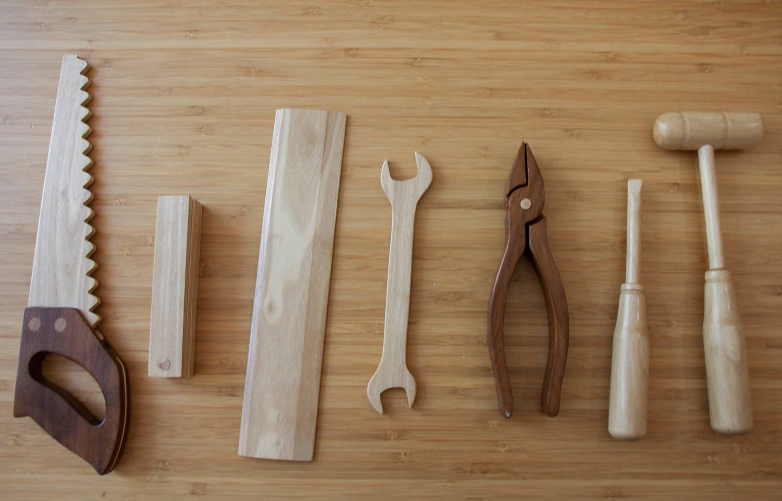 Handmade 7 piece wooden tool set