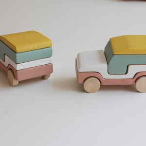 Stacking Toy, Wooden Toy, Handmade, Car, Jeep,toddlers Toy, Open Ended ...