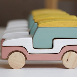 Stacking Toy, Wooden Toy, Handmade, Car, Jeep,toddlers Toy, Open Ended ...