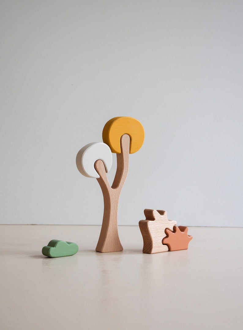 Dinosaur Tree Puzzle Autumn Tree Open Ended Play Montessori - Etsy