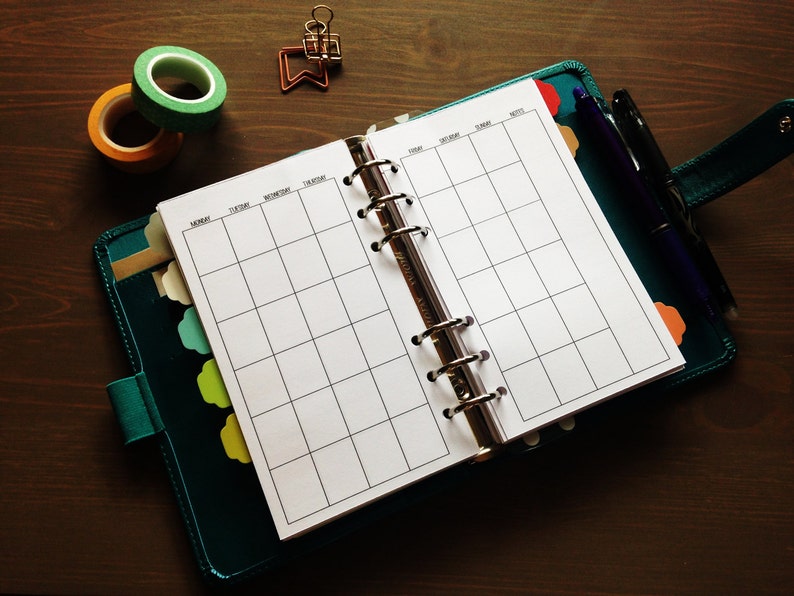 PRINTABLE Personal Month on Two Pages Insert Undated - Etsy