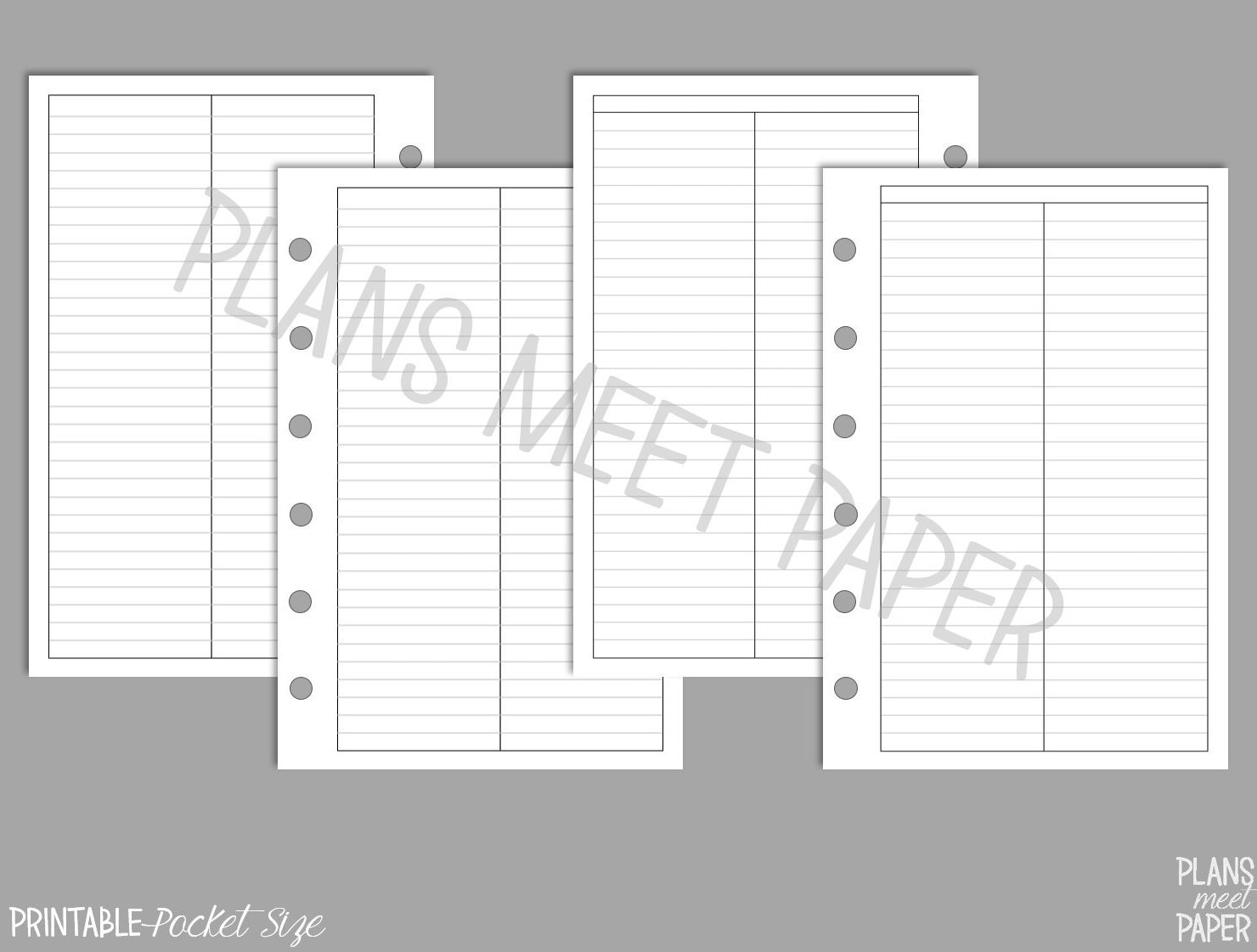 PRINTABLE Pocket Size Planner Basics Insert Pack | Clean ...
