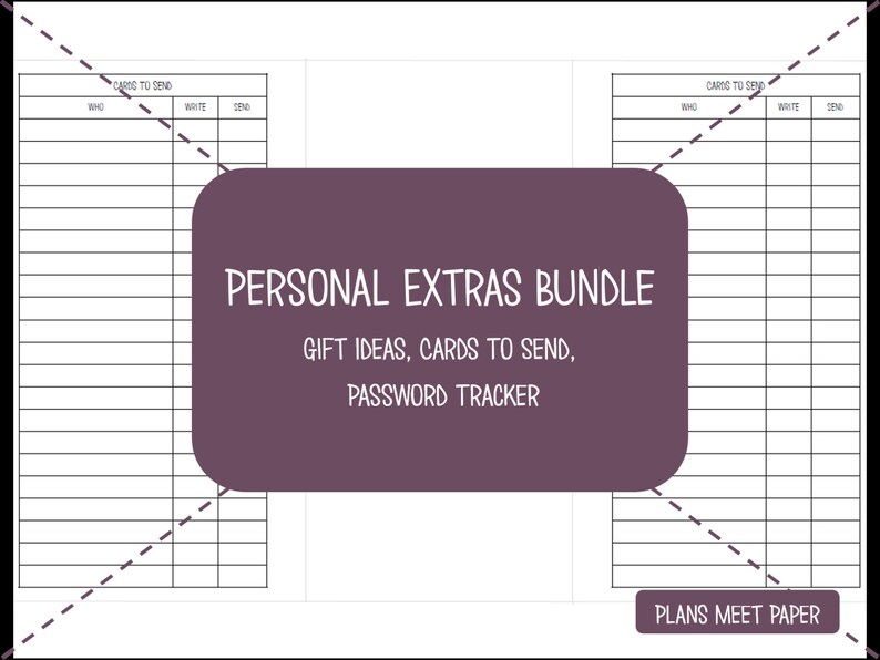 PRINTABLE Personal Extras Bundle Portrait Orientation - Gifts Ideas ...