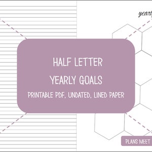 PRINTABLE Half Letter Yearly Goals Insert - Etsy