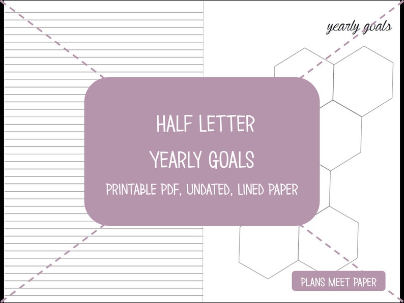 PRINTABLE Half Letter Yearly Goals Insert - Etsy