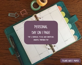 PRINTABLE Half Letter Daily Insert Day on 1 Page Schedule | Etsy