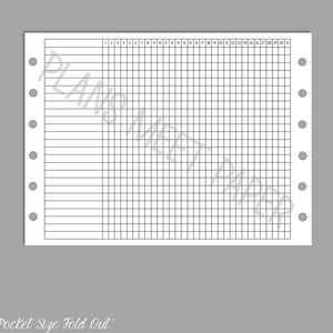 PRINTABLE Pocket Size Fold Out Monthly Habit Tracker, 31 Day Tracker ...