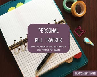 PRINTABLE Personal Spending Tracker | Etsy