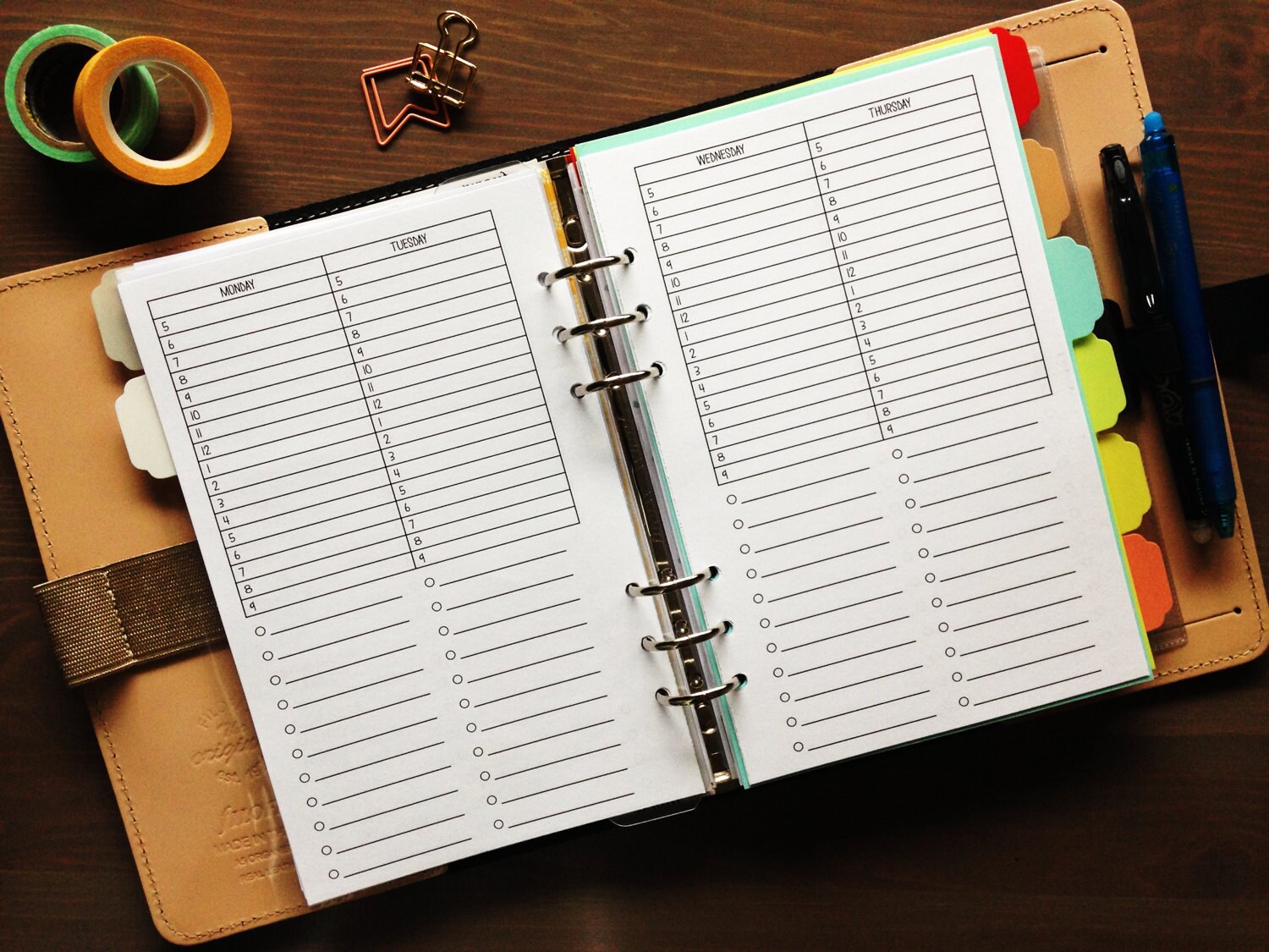 PRINTABLE Half Letter Vertical Schedule With to Dos Week on 4 Pages ...