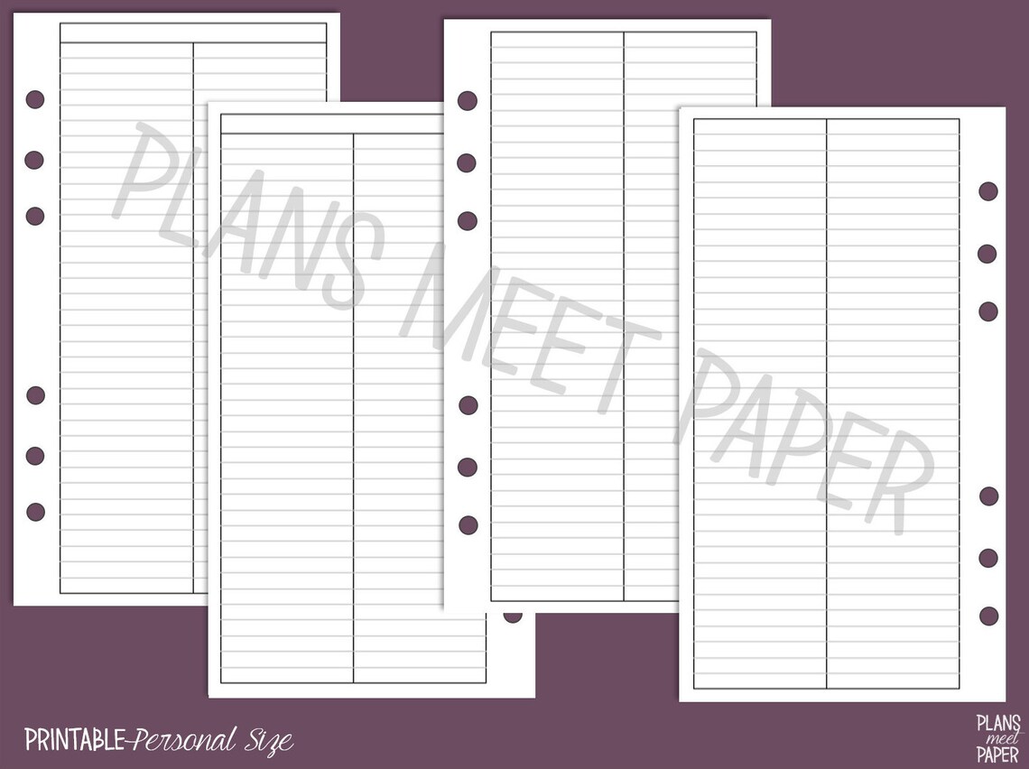 PRINTABLE Personal Size Planner Basics Insert Pack Clean - Etsy